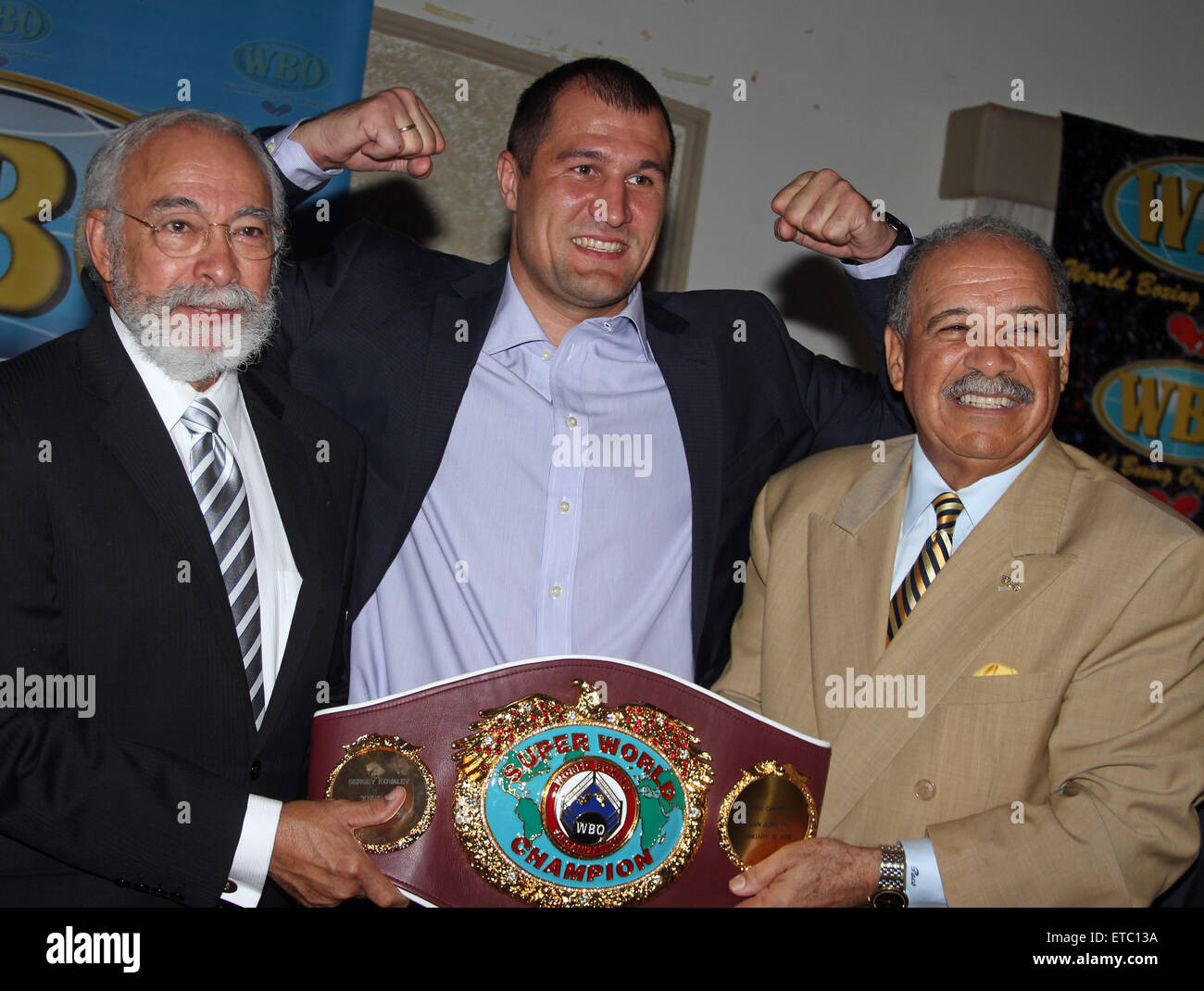 Undefeated Russian boxer Sergey Kovalev receives his WBO 'Super ...