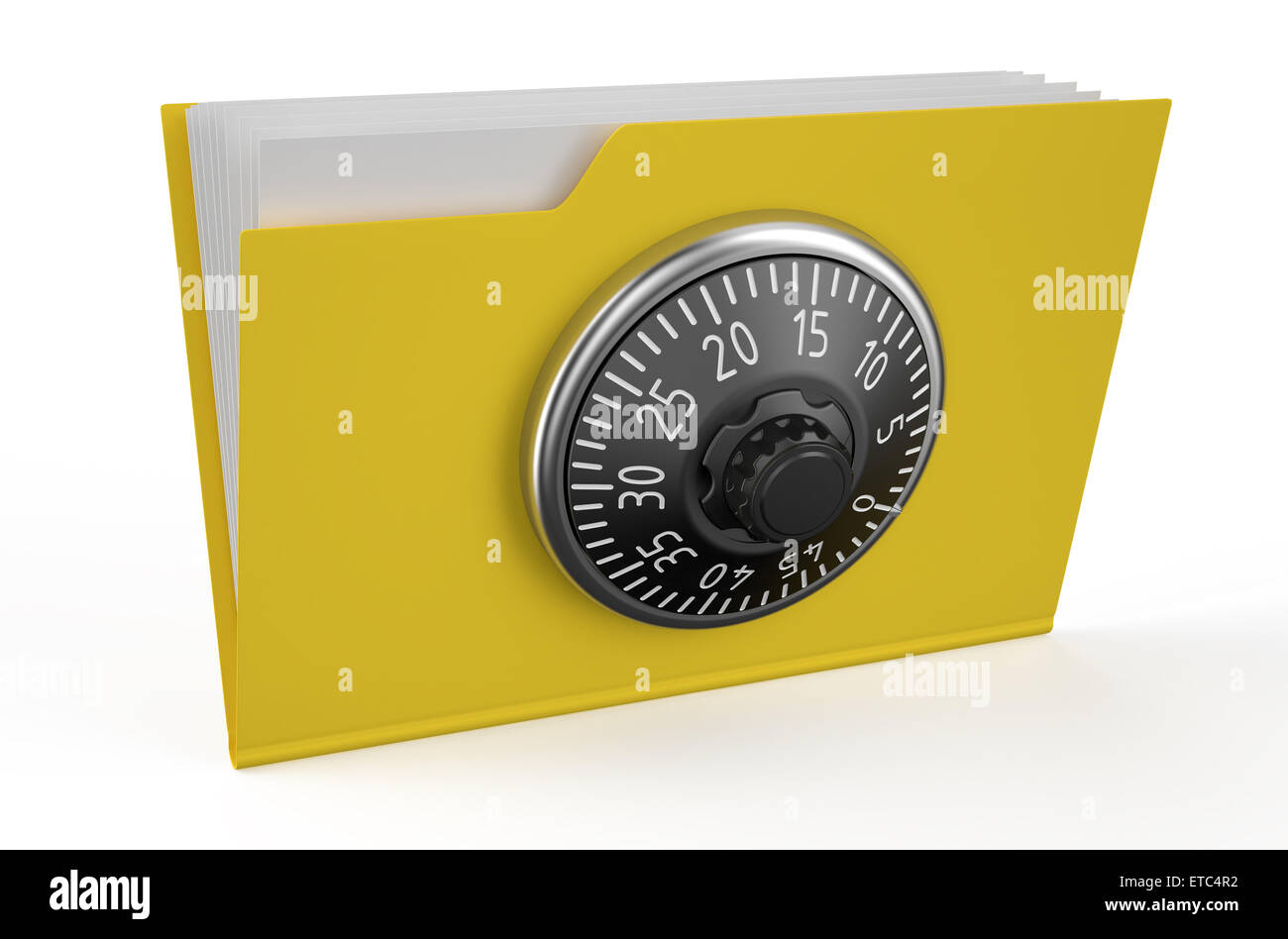 Folder icon with combination lock Stock Photo - Alamy