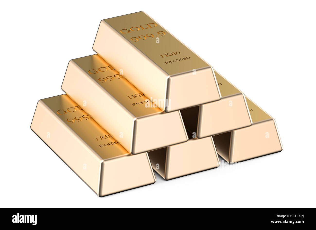Set of gold bars isolated on white background Stock Photo - Alamy