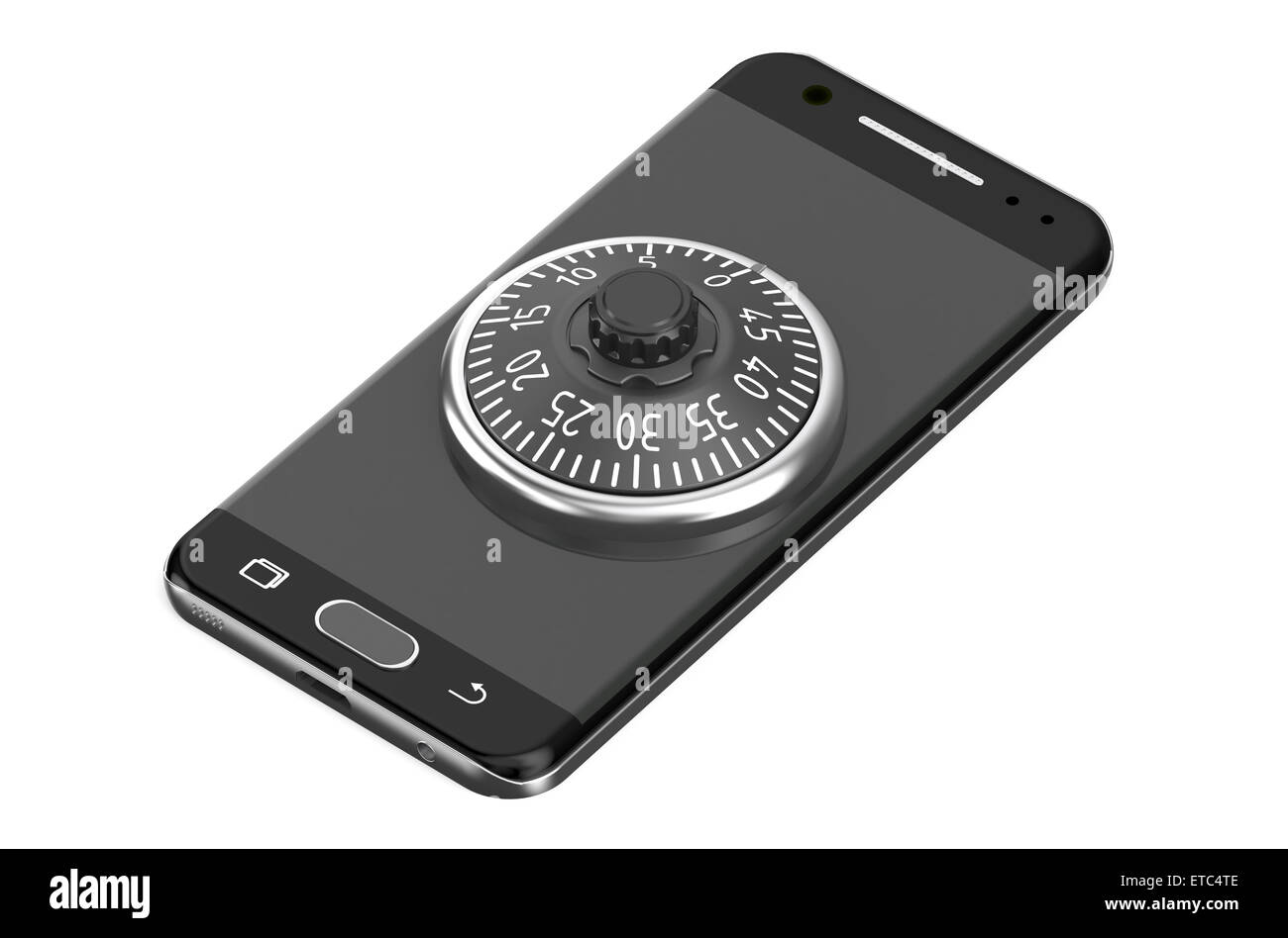 smartphone with combination lock isolated on white background Stock ...