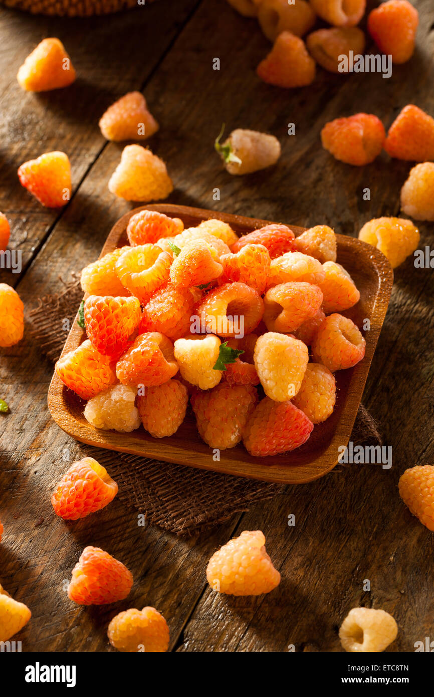 Raw Organic Orange Sunshine Raspberries Ready to Eat Stock Photo - Alamy