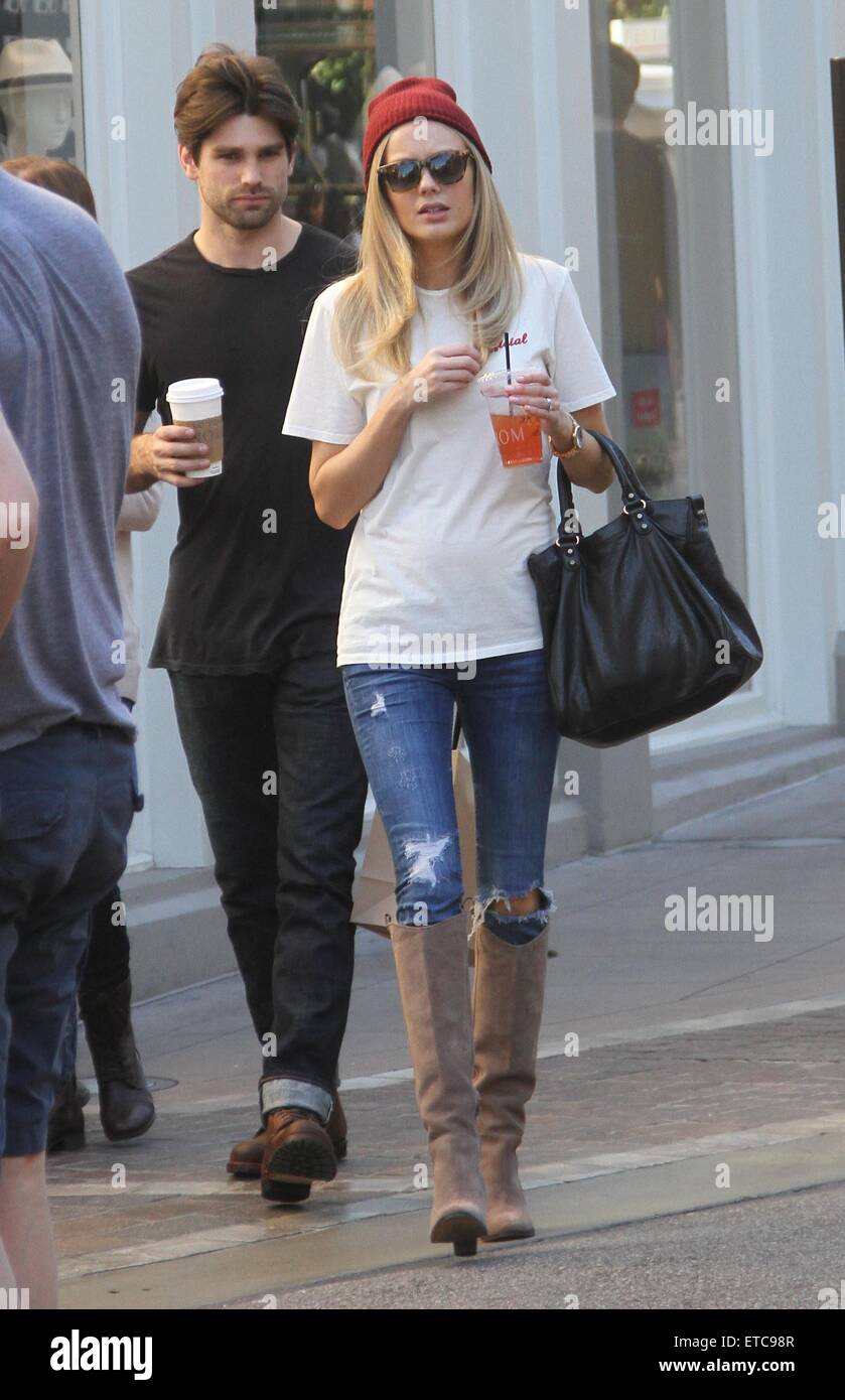Justin Gaston and Melissa Ordway shop at The Grove Featuring: Justin ...
