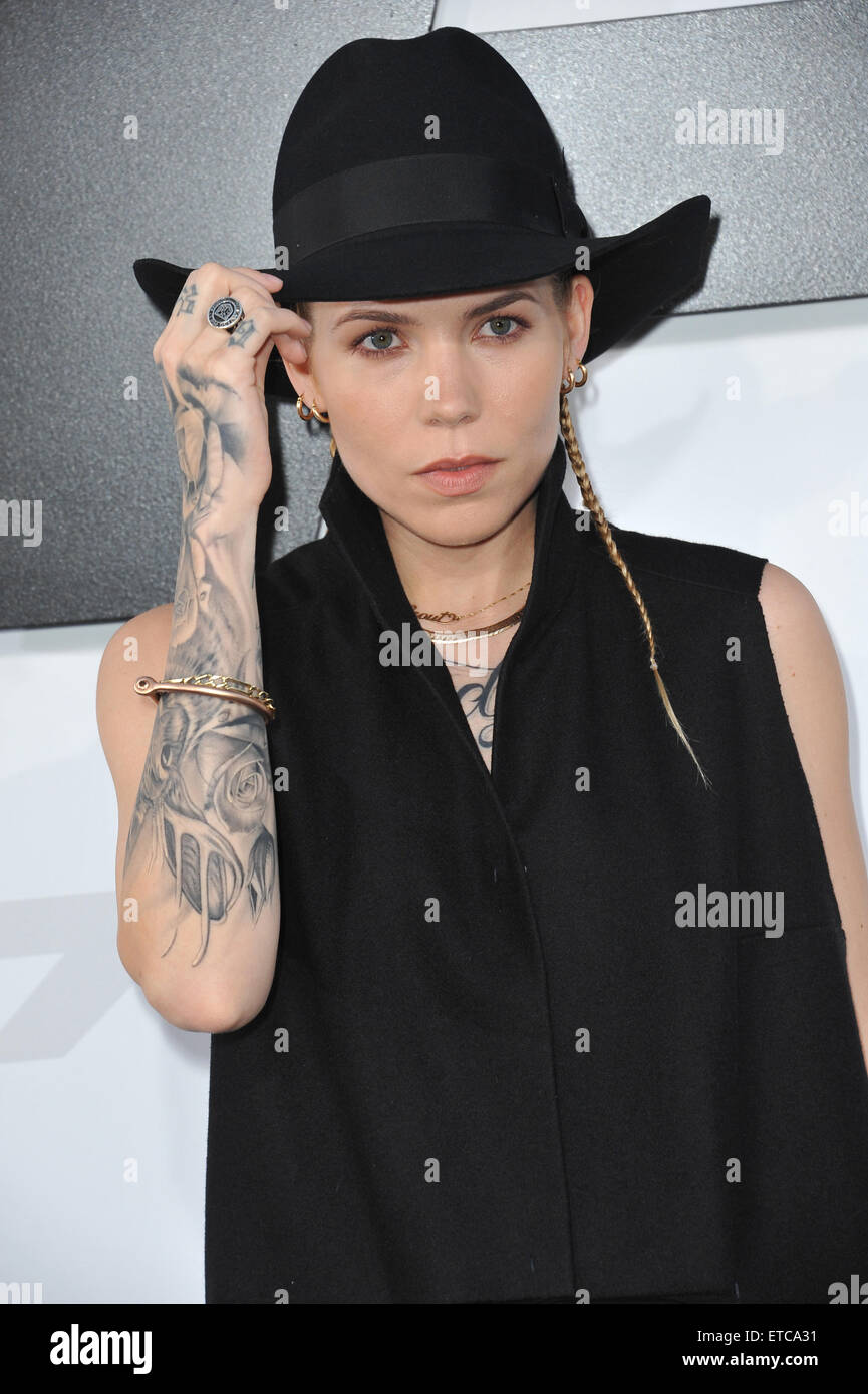 LOS ANGELES, CA - APRIL 1, 2015: Singer Skylar Grey at the world ...