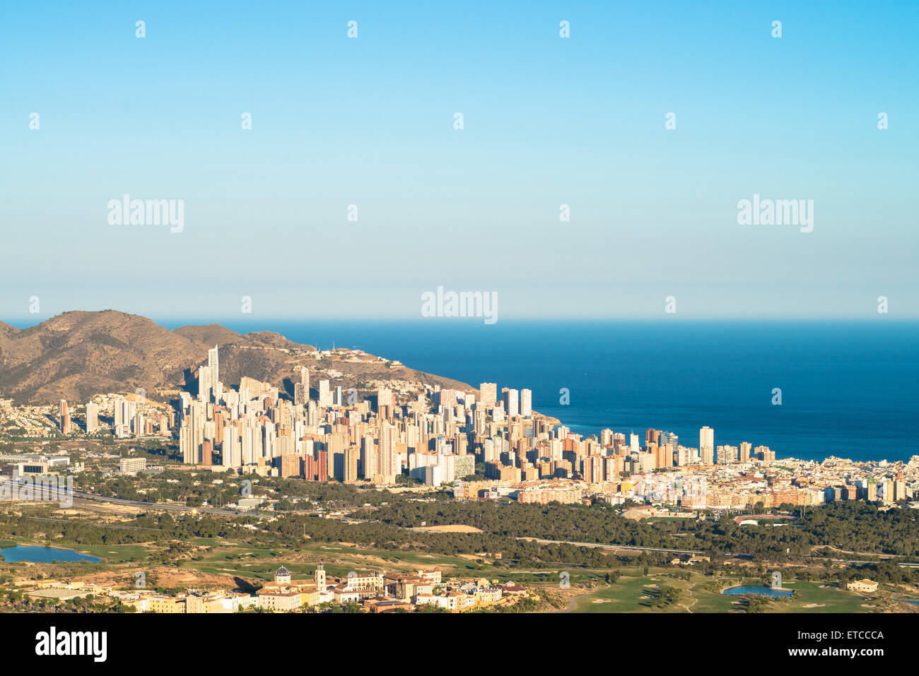 Aerial view of the beach resort city Benidorm, spain Stock Photo - Alamy