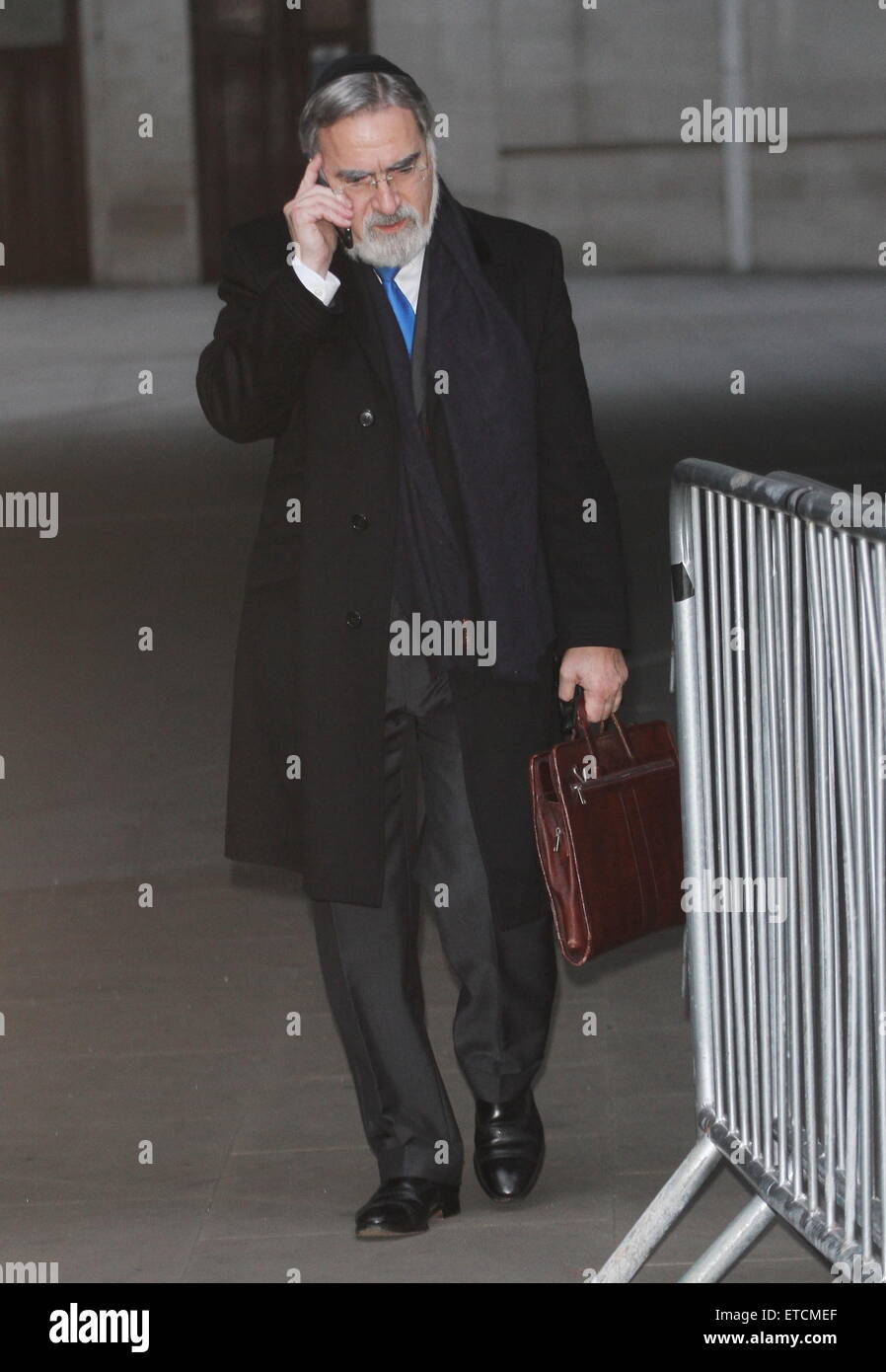 Former Chief Rabi Lord Sacks leaving the BBC studios Featuring ...