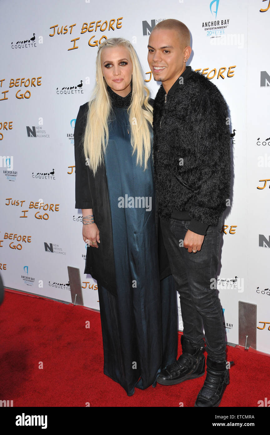 LOS ANGELES, CA - APRIL 20, 2015: Evan Ross, son of Diana Ross, & wife ...