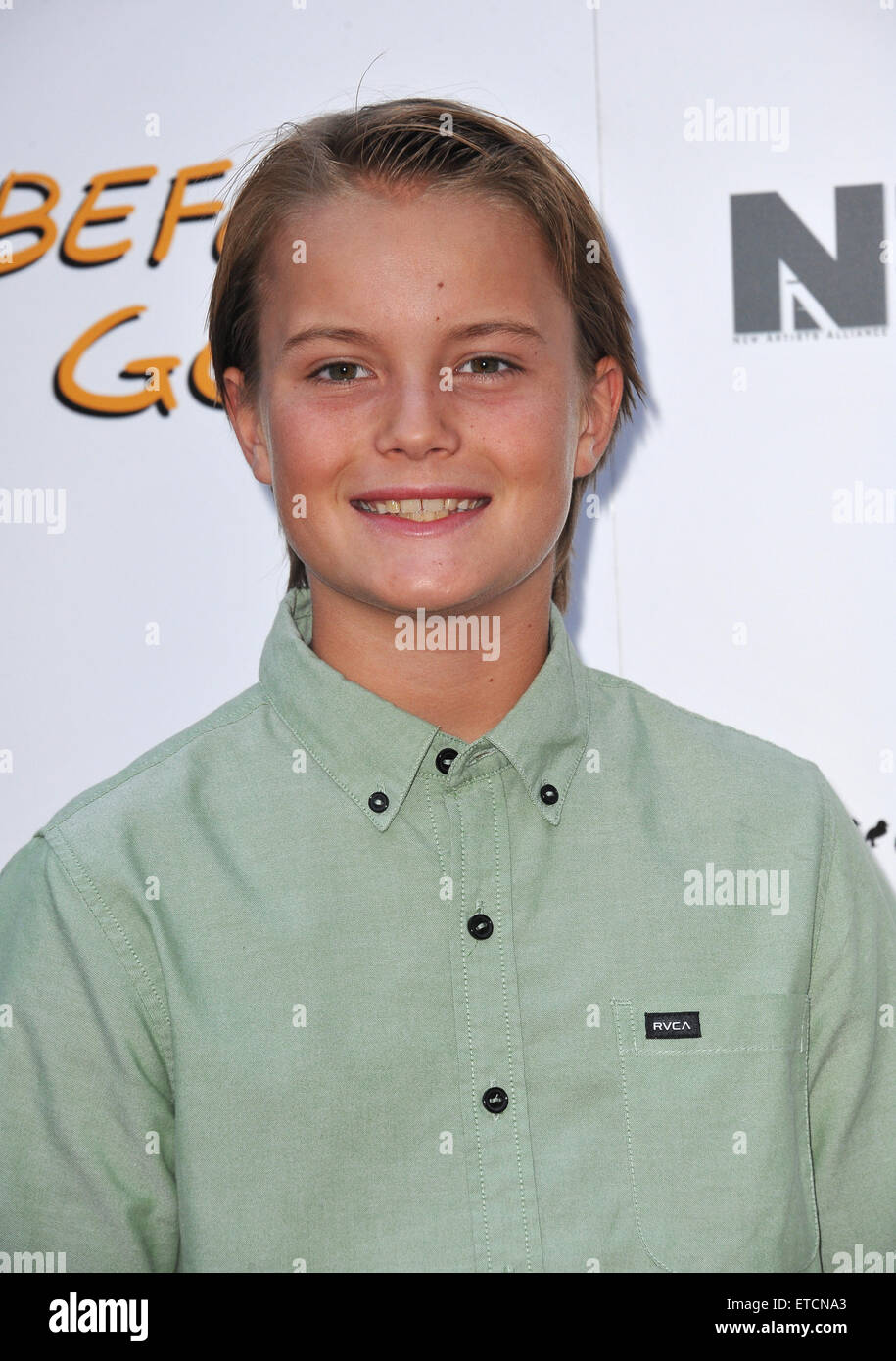LOS ANGELES, CA - APRIL 20, 2015: Tate Berney at the premiere of his ...
