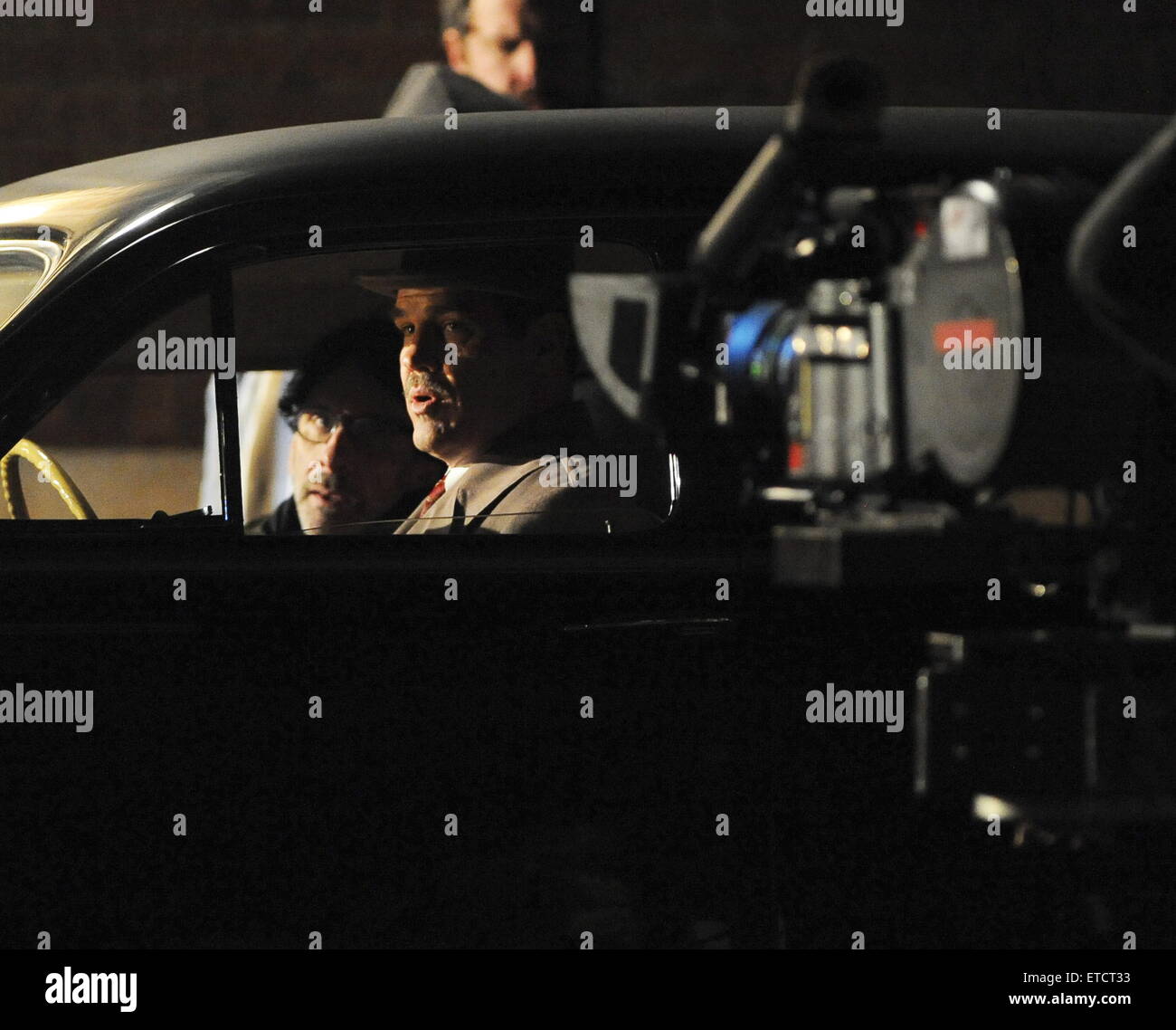 Actor Josh Brolin filming late scenes for "Hail Caesar" in downtown Los ...