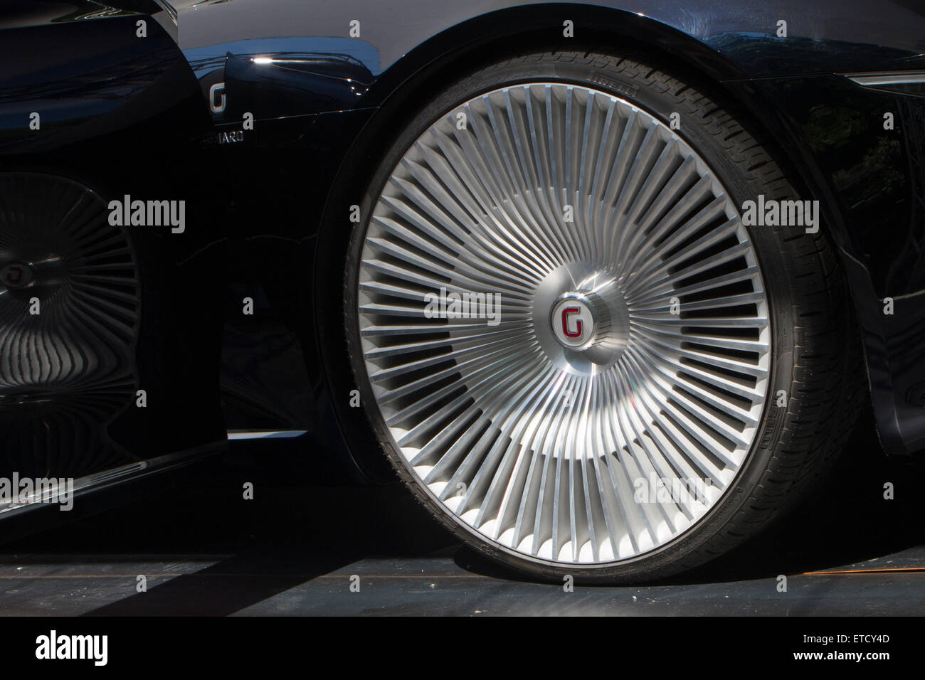 Turin, Italy. 11th June, 2015. Detail of rim of prototype car GEA by ...
