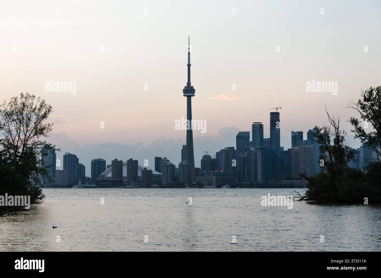 Skyline of Toronto over Ontario Lake at sunset Stock Photo - Alamy