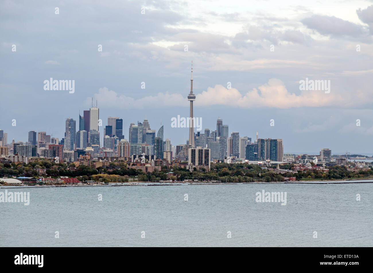 Skyline of Toronto over Ontario Lake at sunset Stock Photo - Alamy