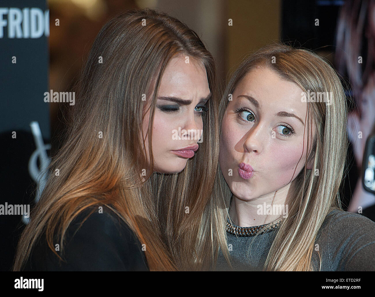 Cara Delevingne promotes YSL at Selfridges London. Featuring: Cara ...