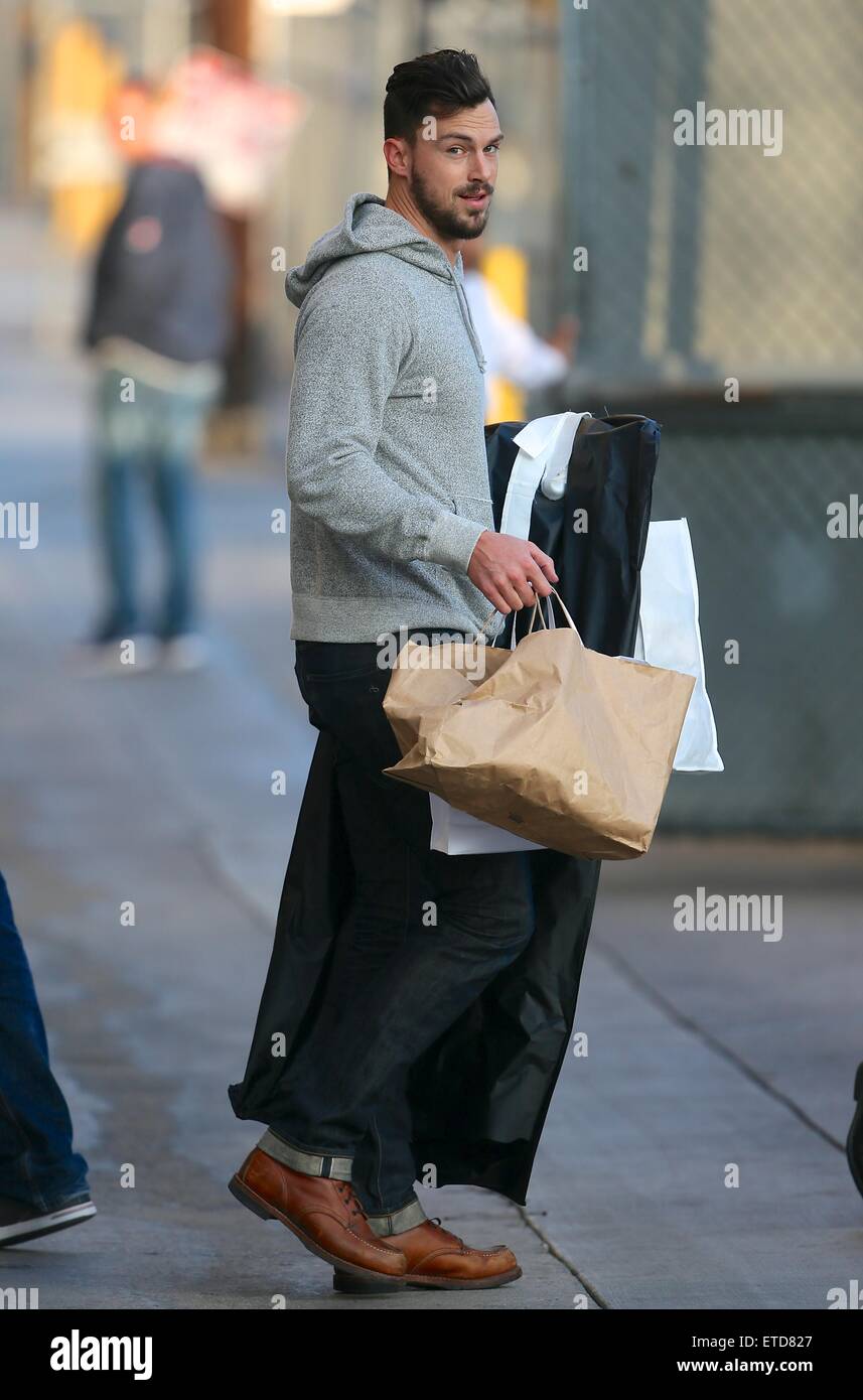 Mathew Paetz seen arriving at the ABC studios carrying clothing bags ...