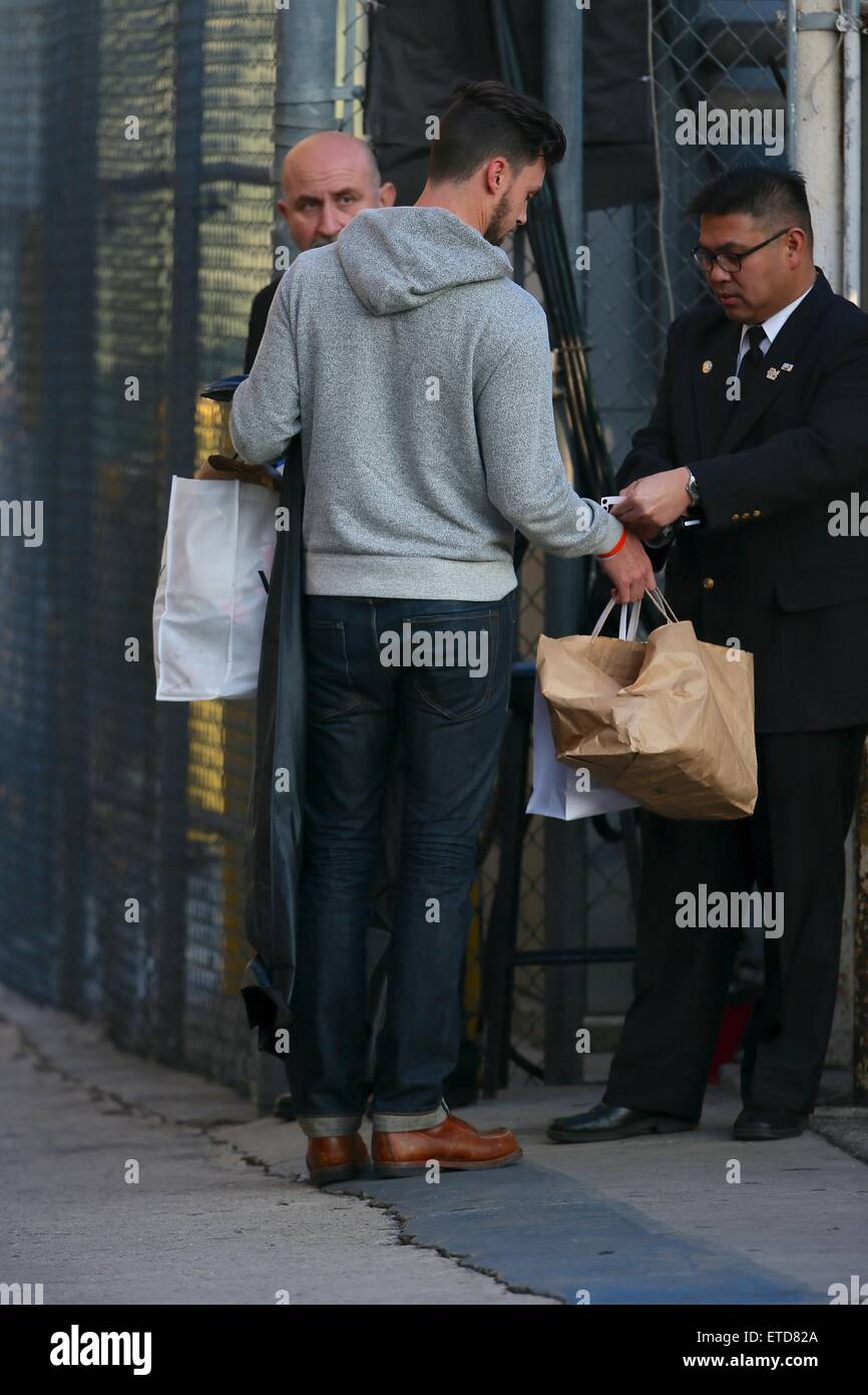 Mathew Paetz seen arriving at the ABC studios carrying clothing bags ...