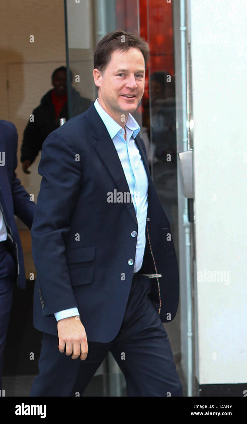 Celebrities leave Global House Featuring: Nick Clegg MP Where: London ...