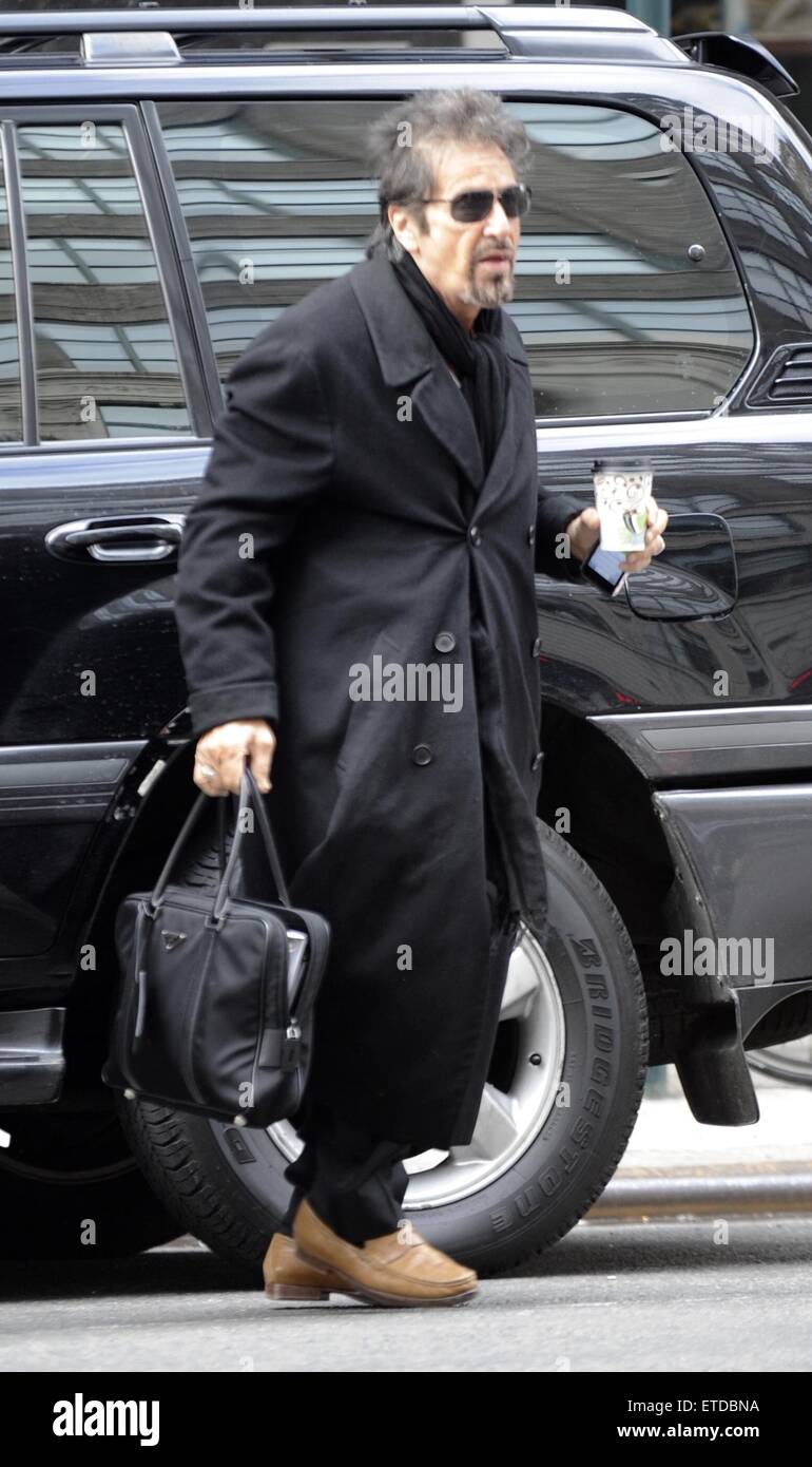 Al Pacino exits his car and heads to WNYC Radio studios wearing a full ...