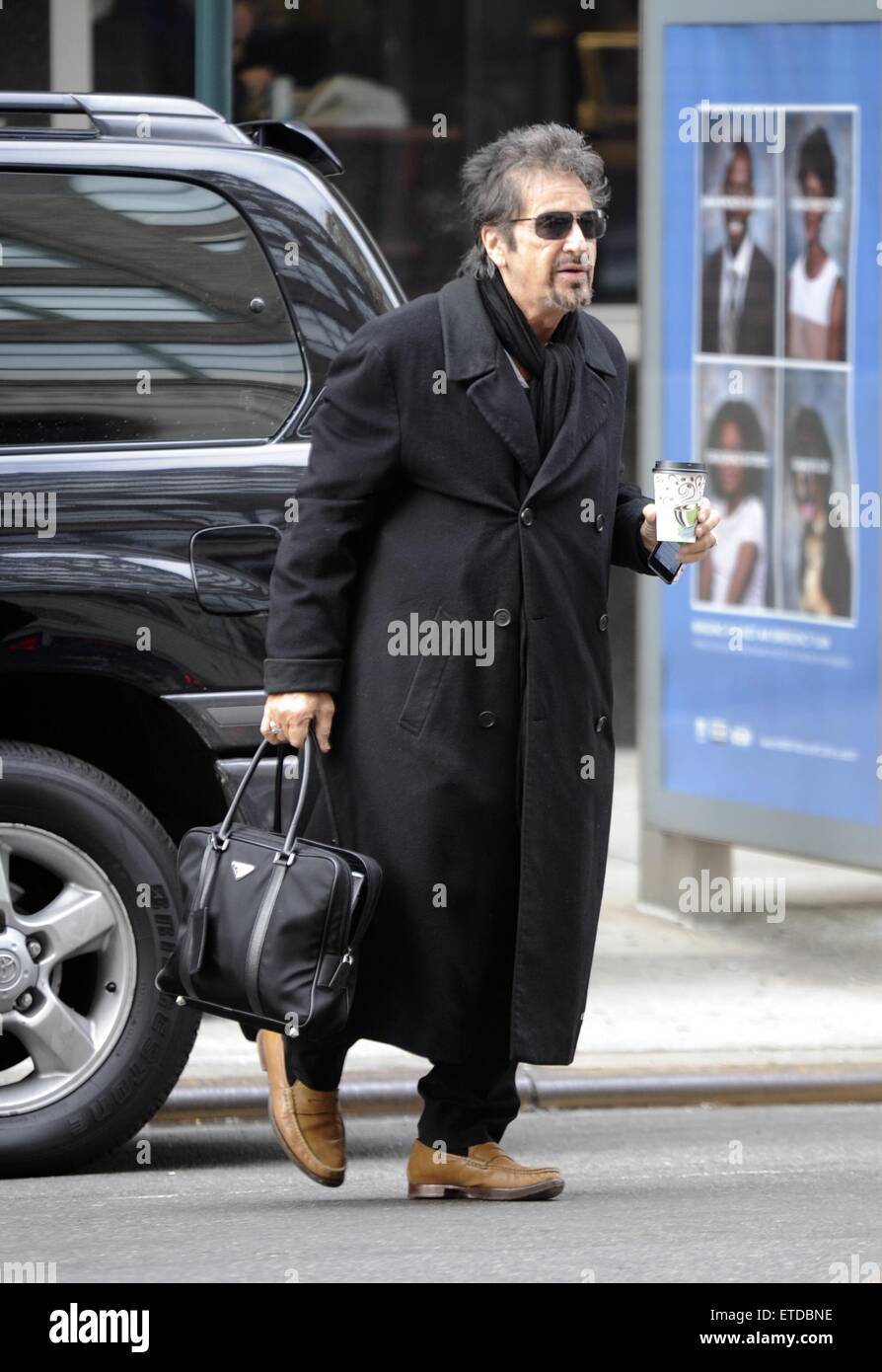 Al Pacino exits his car and heads to WNYC Radio studios wearing a full ...