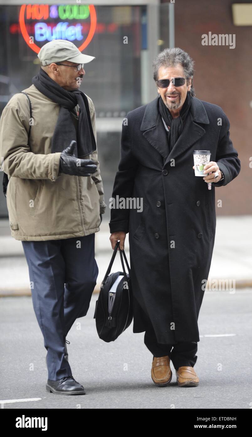 Al Pacino exits his car and heads to WNYC Radio studios wearing a full ...