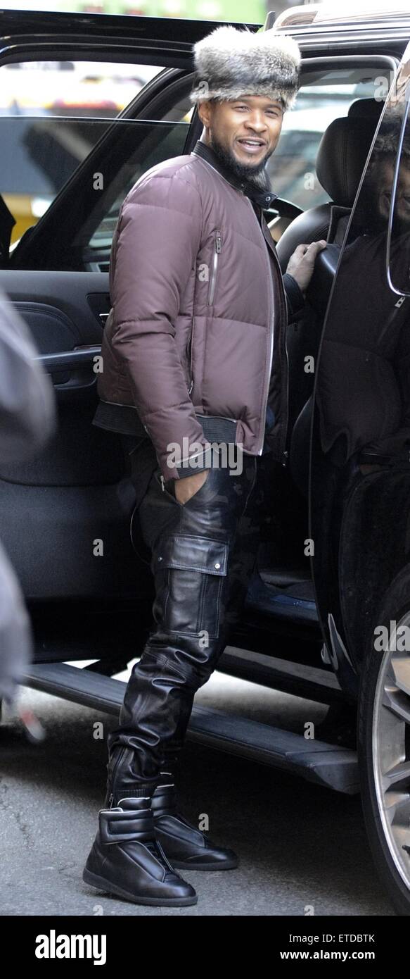 Usher leaving his downtown hotel in Manhattan Featuring: Usher Where ...