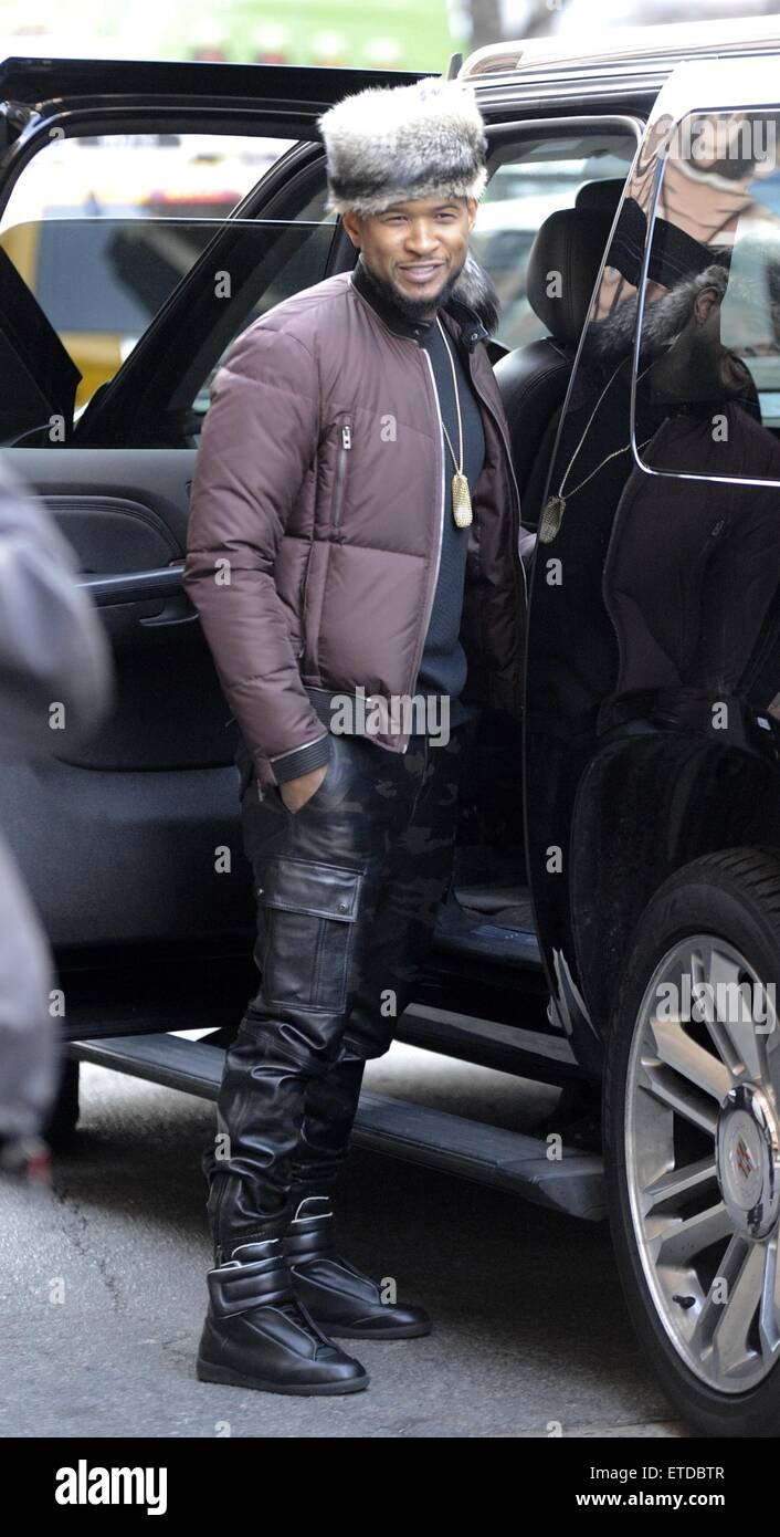 Usher leaving his downtown hotel in Manhattan Featuring: Usher Where ...