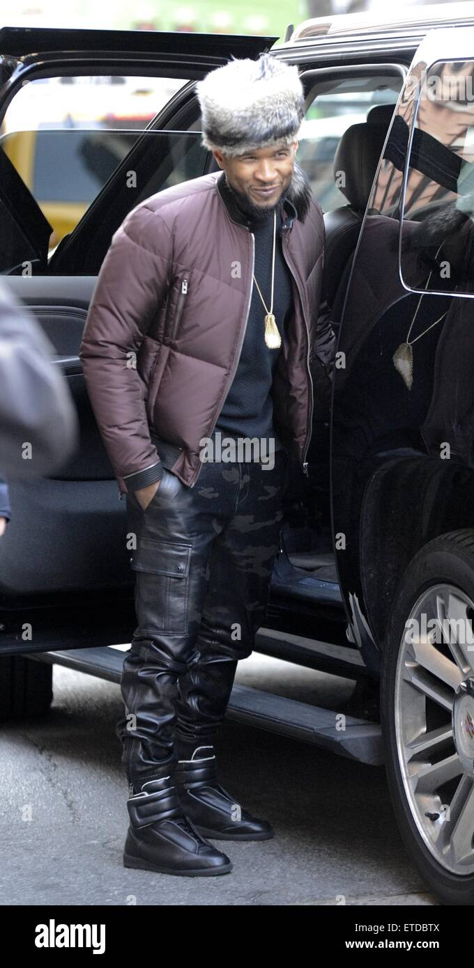 Usher leaving his downtown hotel in Manhattan Featuring: Usher Where ...