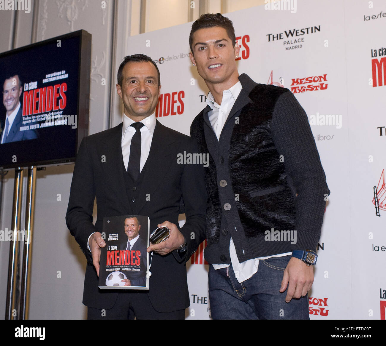 Real Madrid football player Cristiano Ronaldo attends a presentation of ...