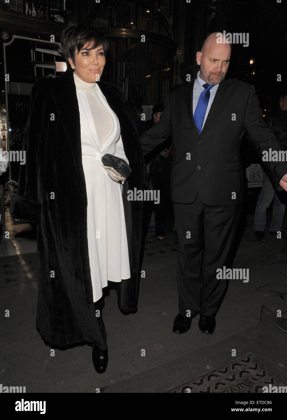 Kris Jenner leaving Mr Chow restaurant in Knightsbridge Featuring: Kris ...
