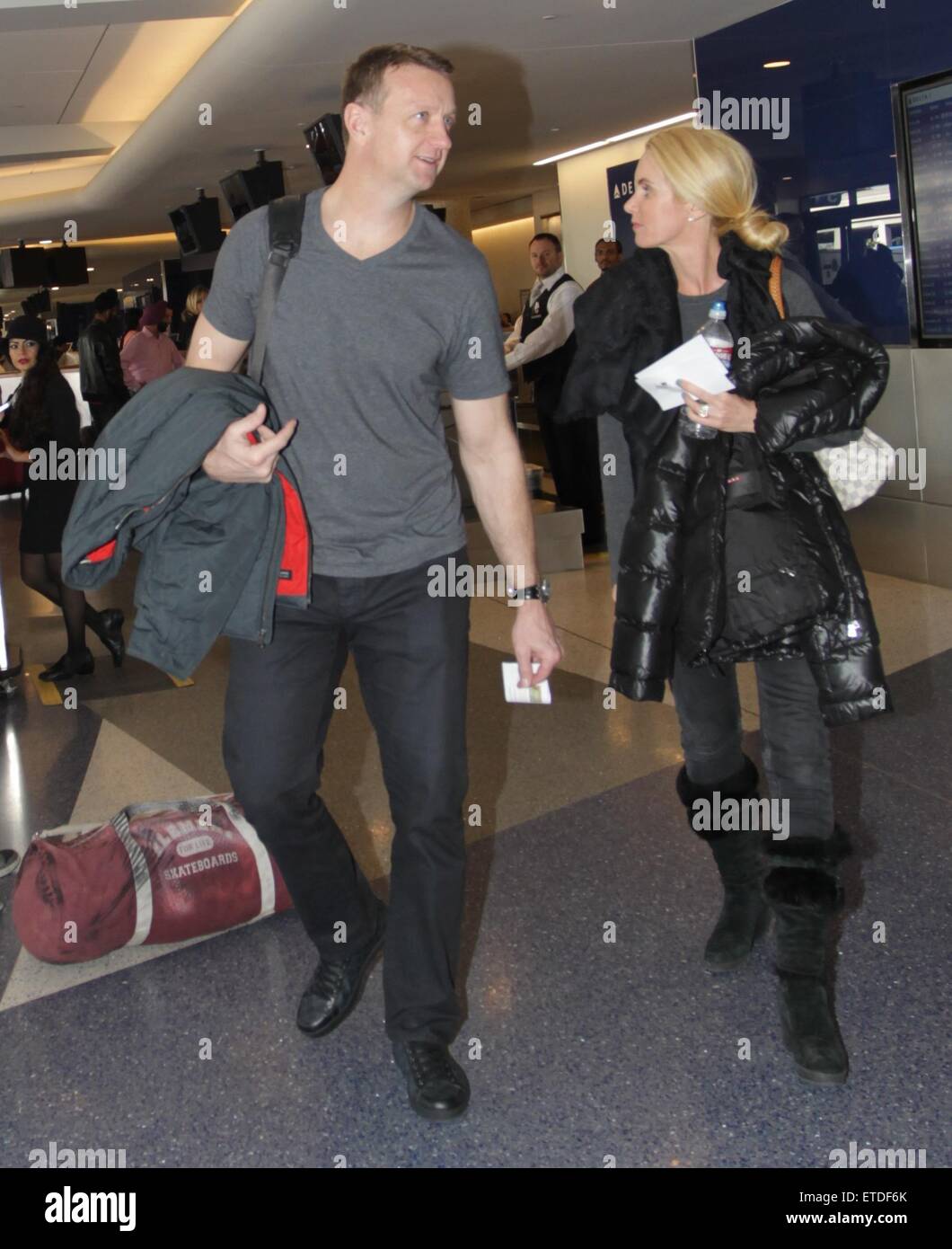 Former professional ice hockey player, Rob Blake departs from LAX ...