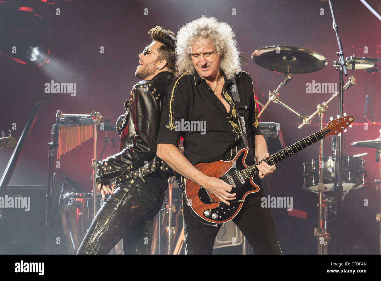 British rock legends Queen and Adam Lambert perform at the Barclaycard ...