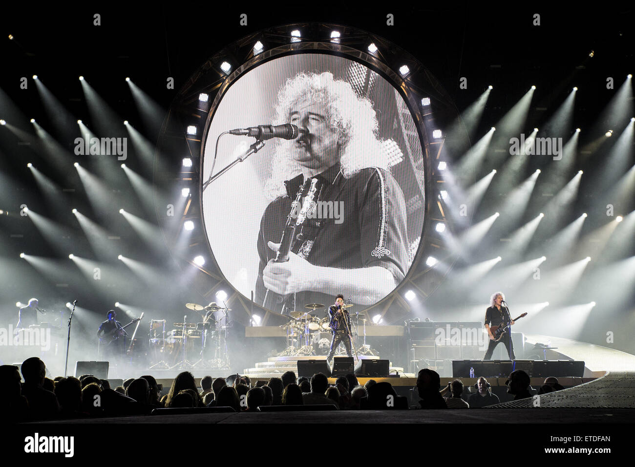 British rock legends Queen and Adam Lambert perform at the Barclaycard ...