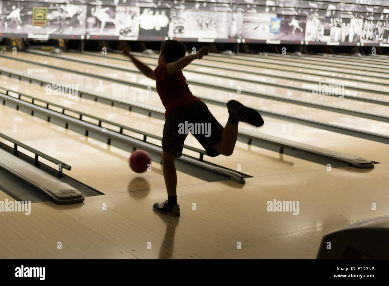 Rome, Italy, 05/12/2015 - Children's bowling match in Brunswick bowling ...