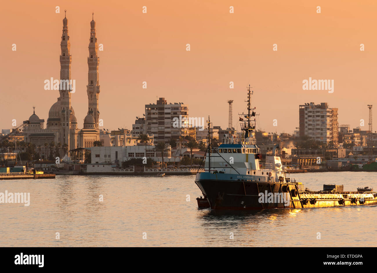 The Offshore Supply Ship OSA Viscount passing north in the Suez Canal ...