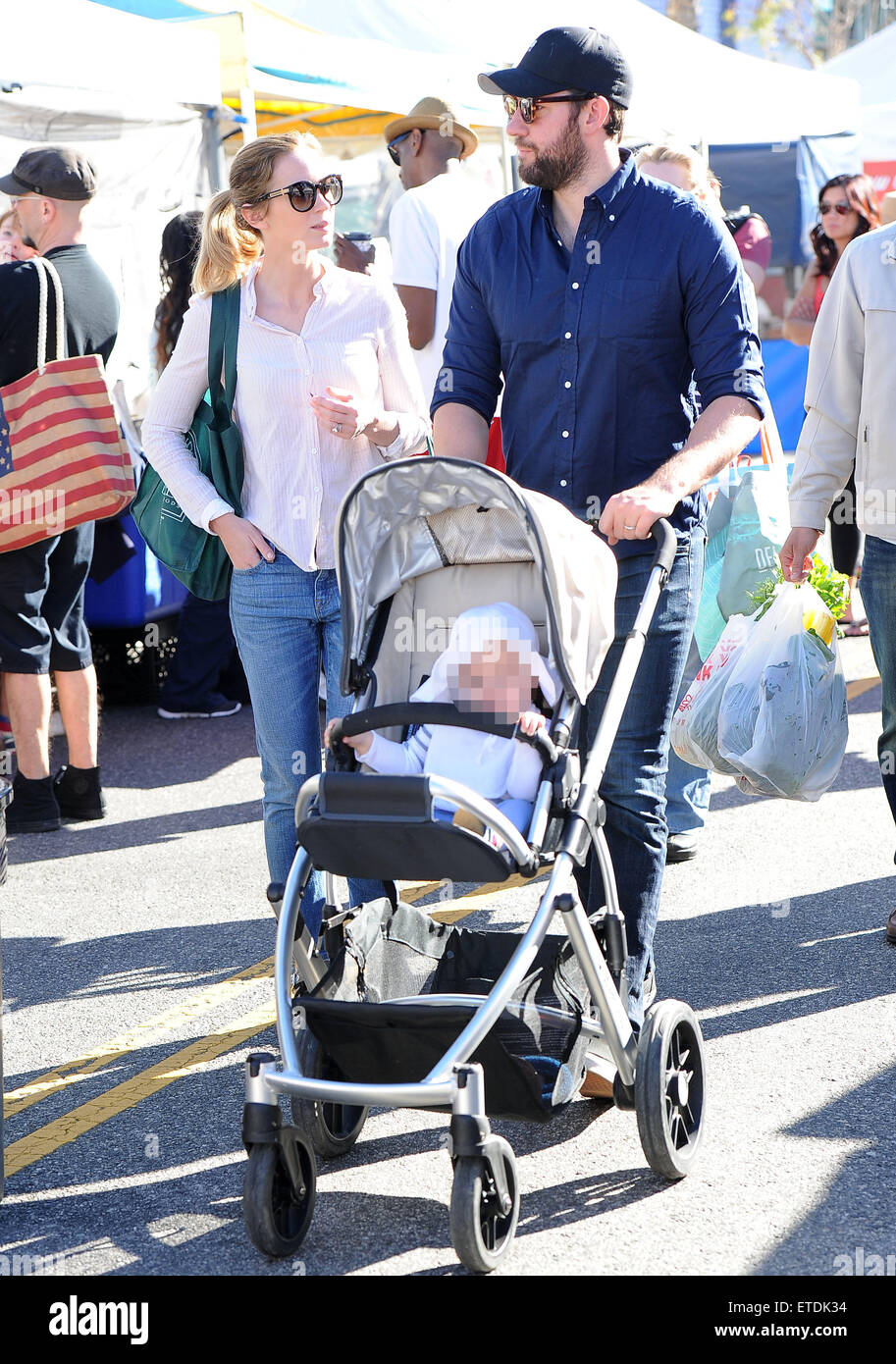 Emily Blunt and Jon Krasinski take their baby daughter, Hazel to the ...