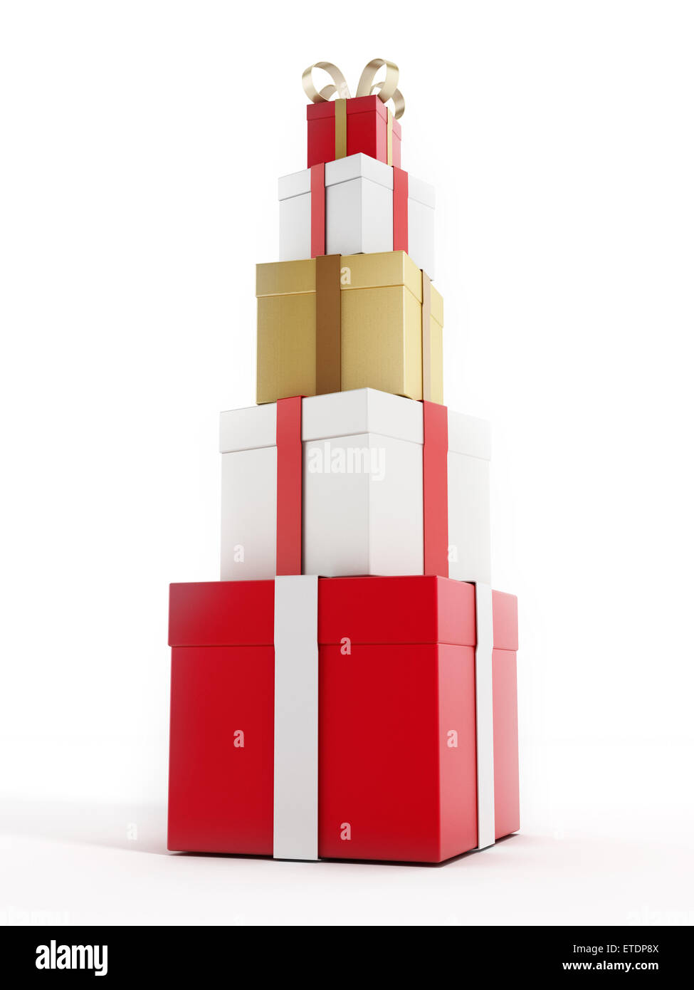 Stacked gift boxes isolated on white background Stock Photo - Alamy