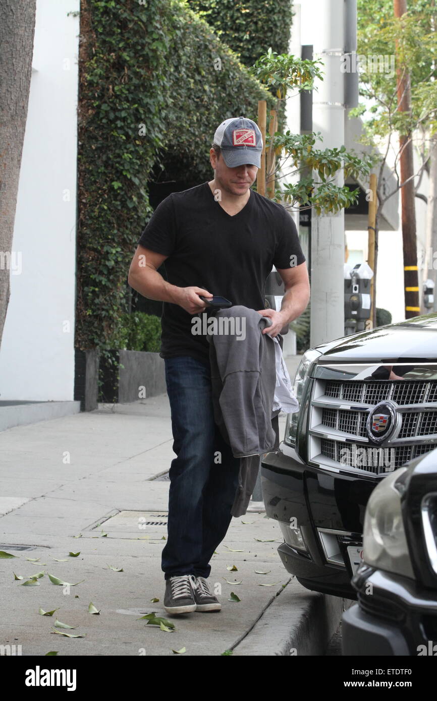Matt Damon goes to workout Featuring: Matt Damon Where: West Hollywood ...