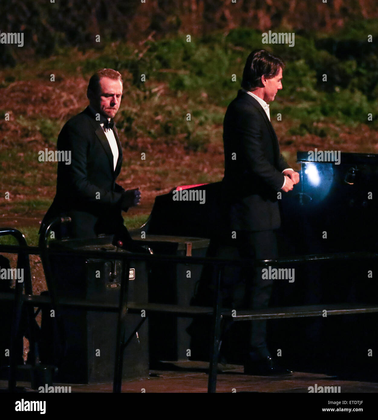 Tom Cruise and Simon Pegg flim a scene for Mission Impossible 5 in East ...