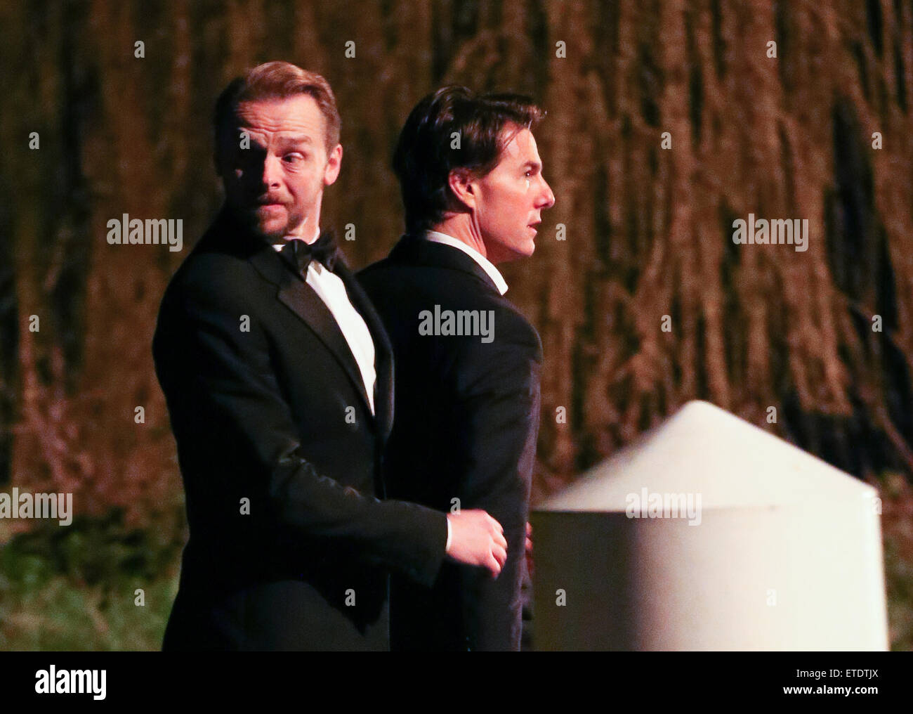 Tom Cruise and Simon Pegg flim a scene for Mission Impossible 5 in East ...