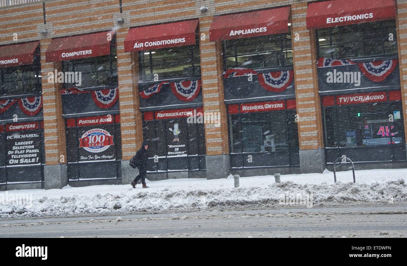 Winter Storm Juno aftermath in New York City Featuring: Atmosphere ...