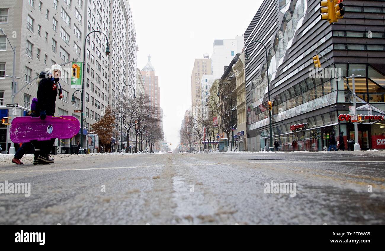 Winter Storm Juno aftermath in New York City Featuring: Atmosphere ...