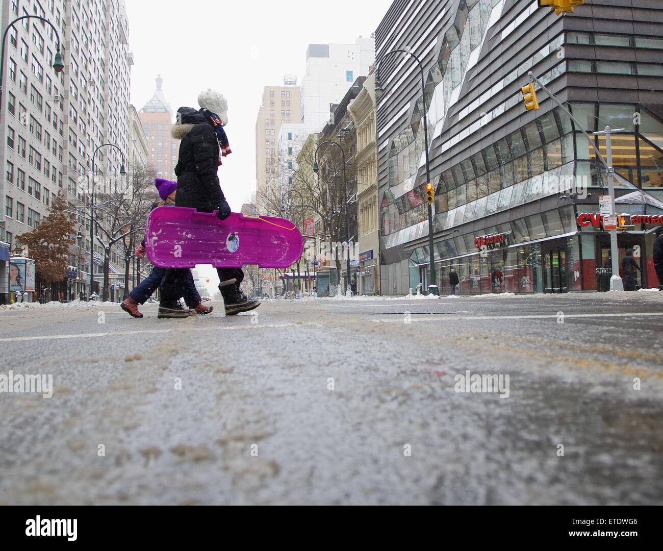 Winter Storm Juno aftermath in New York City Featuring: Atmosphere ...