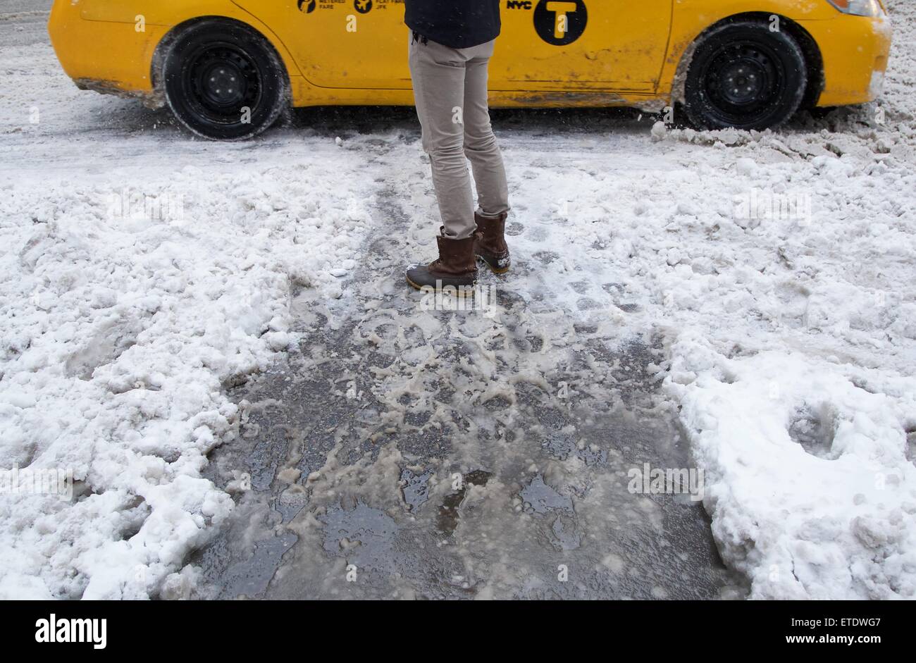 Winter Storm Juno aftermath in New York City Featuring: Atmosphere ...