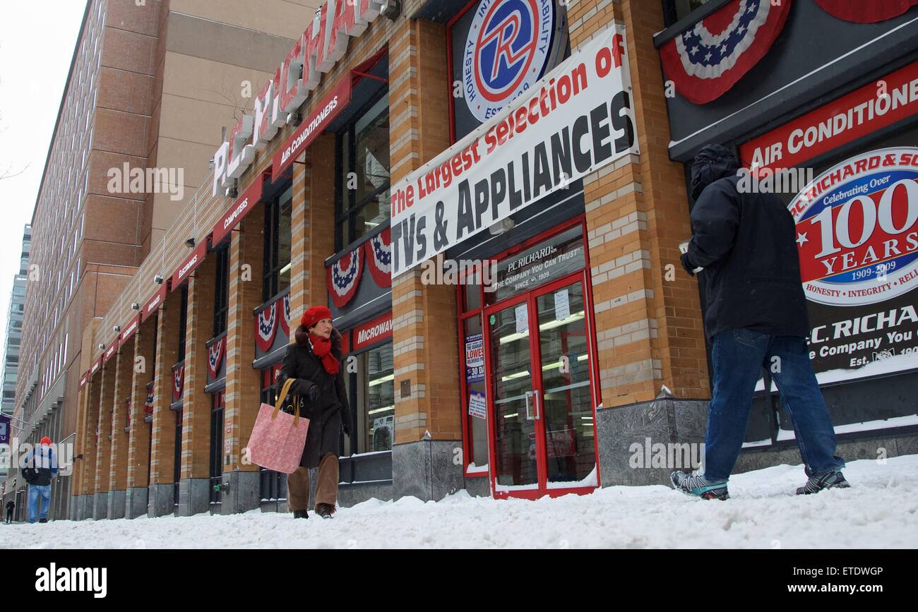 Winter Storm Juno aftermath in New York City Featuring: Atmosphere ...
