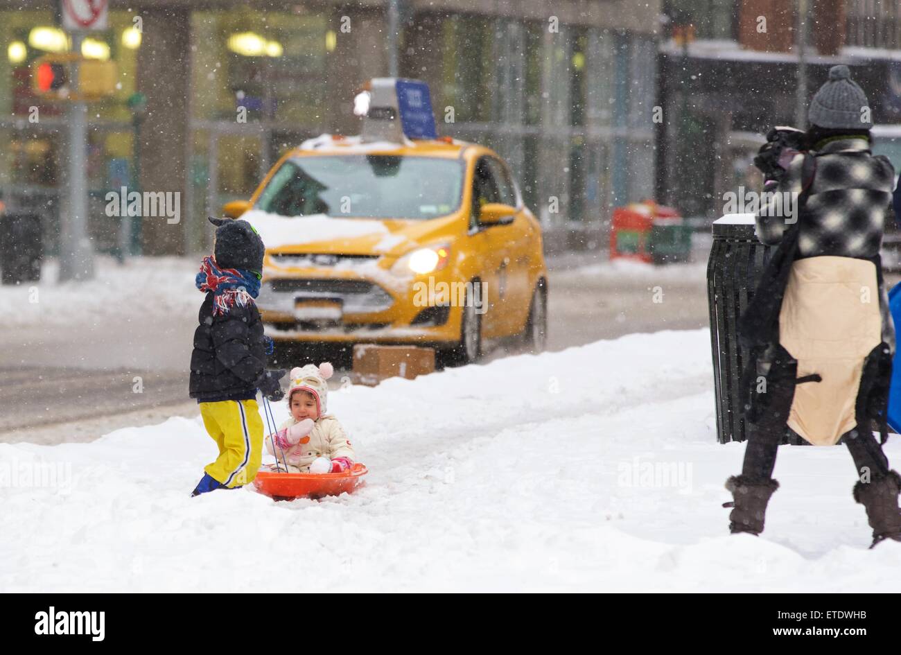 Winter Storm Juno aftermath in New York City Featuring: Atmosphere ...