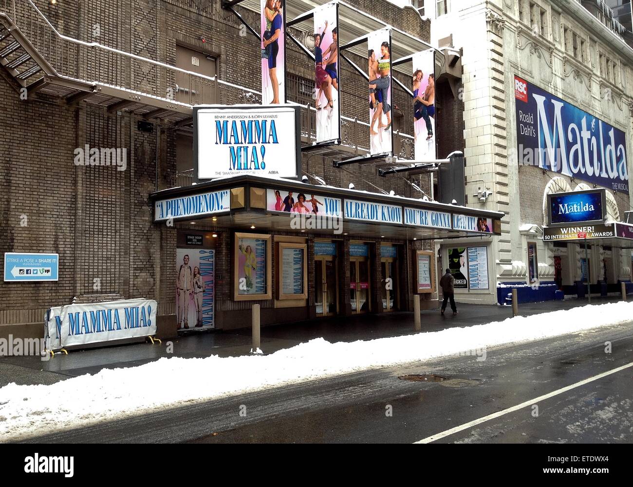 New York City Theatre District after snow storm Juno Featuring ...