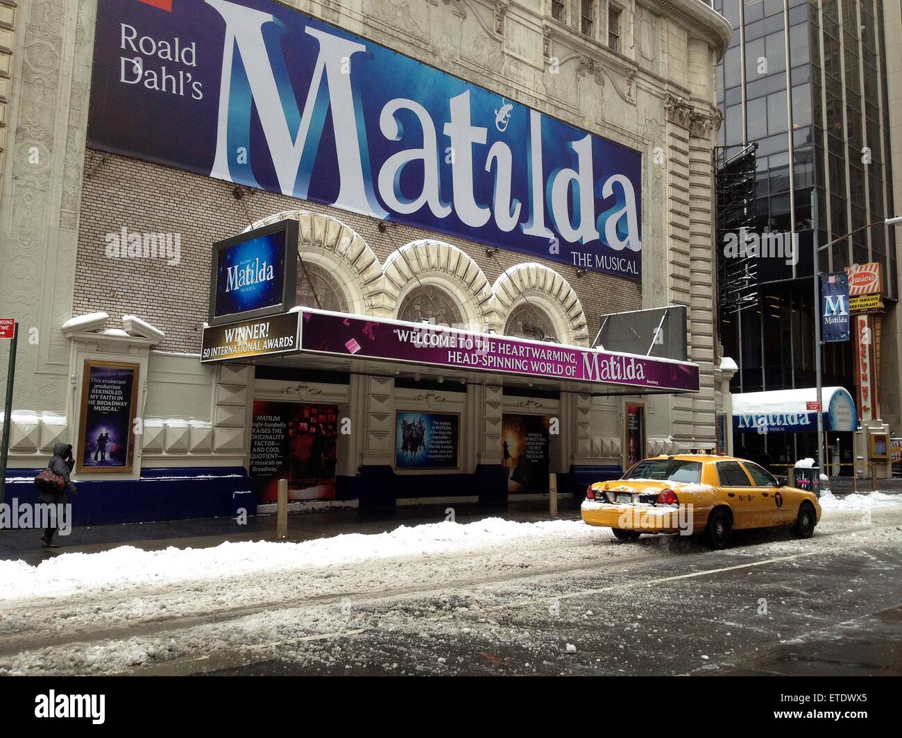 New York City Theatre District after snow storm Juno Featuring ...