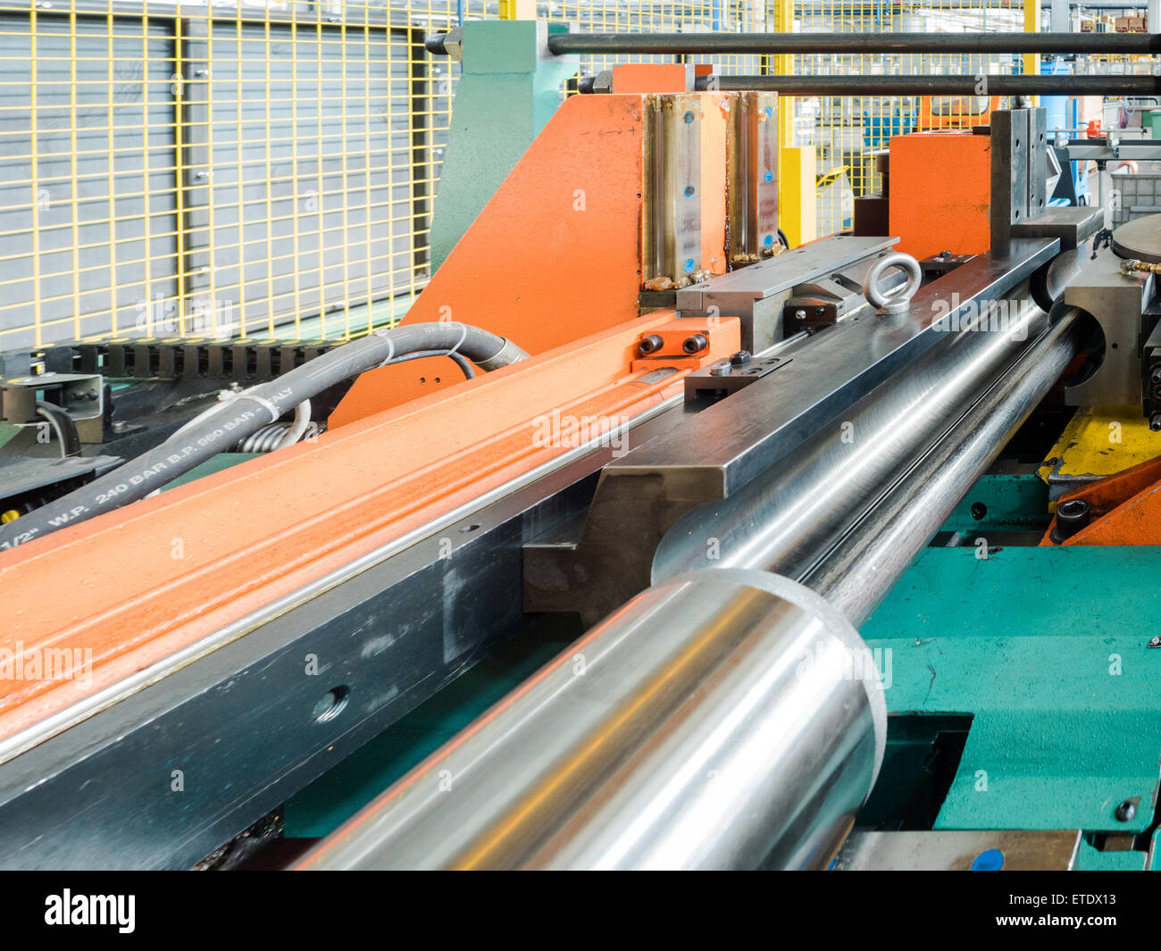 the detail of the hydraulic piston of a bending machine Stock Photo - Alamy