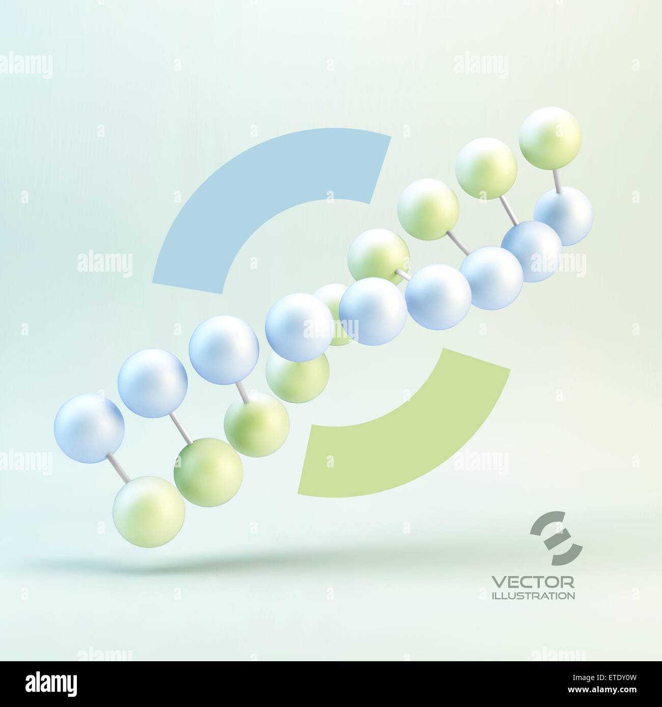 Vector illustration of dna structure in 3d. With place for text Stock ...