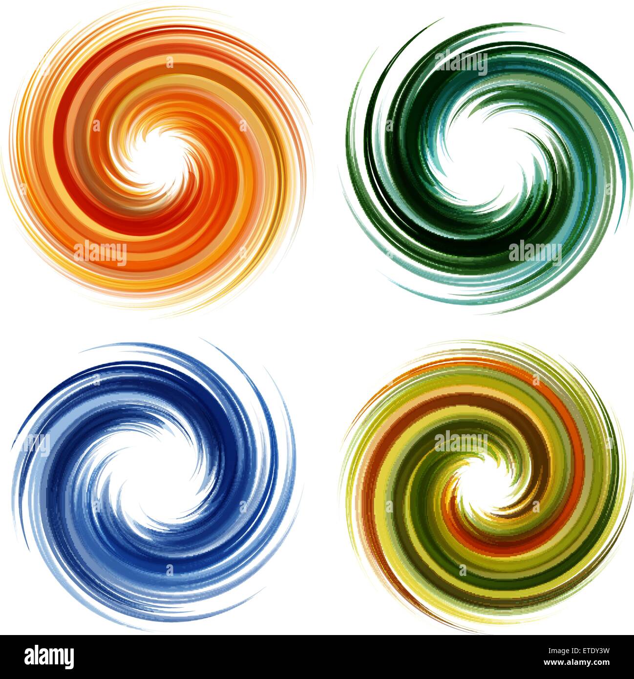 Colorful abstract icon set. Dynamic flow illustration. Swirl collection ...