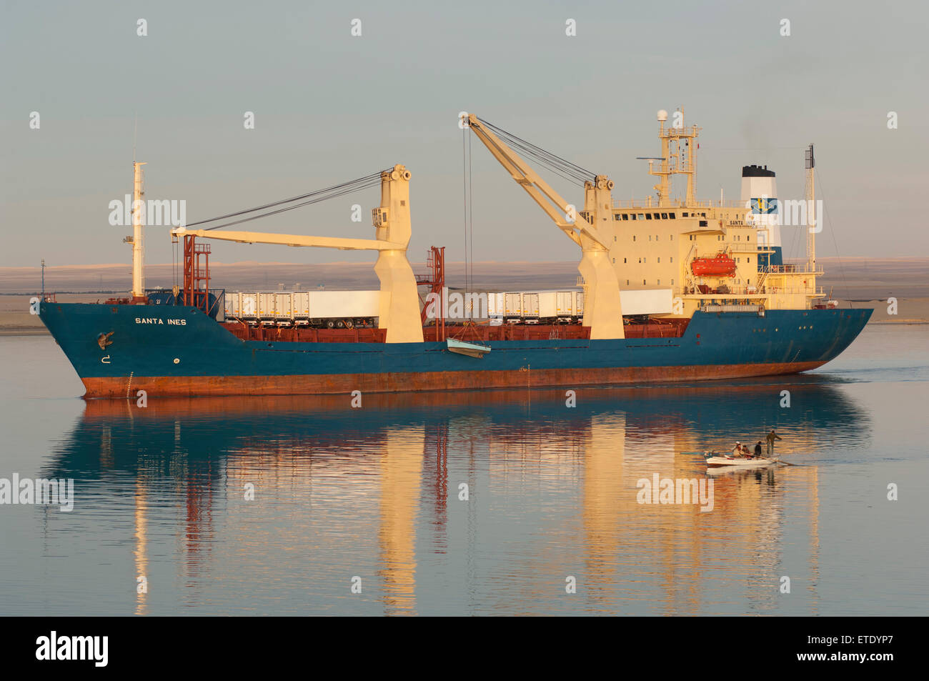 The General Cargo Ship Santa Ines passes north through Great Bitter ...