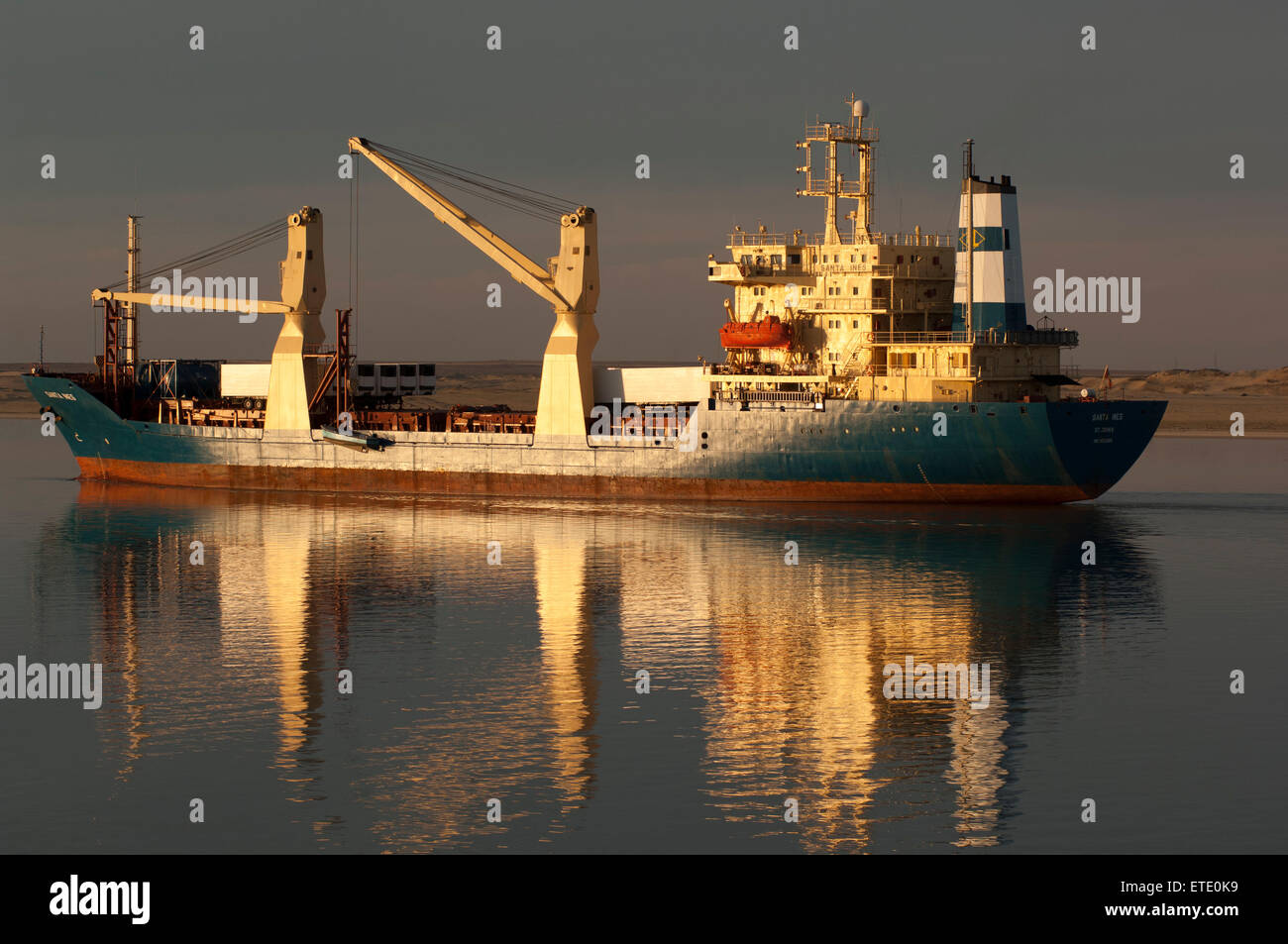 The General Cargo Ship Santa Ines passes north through Great Bitter ...